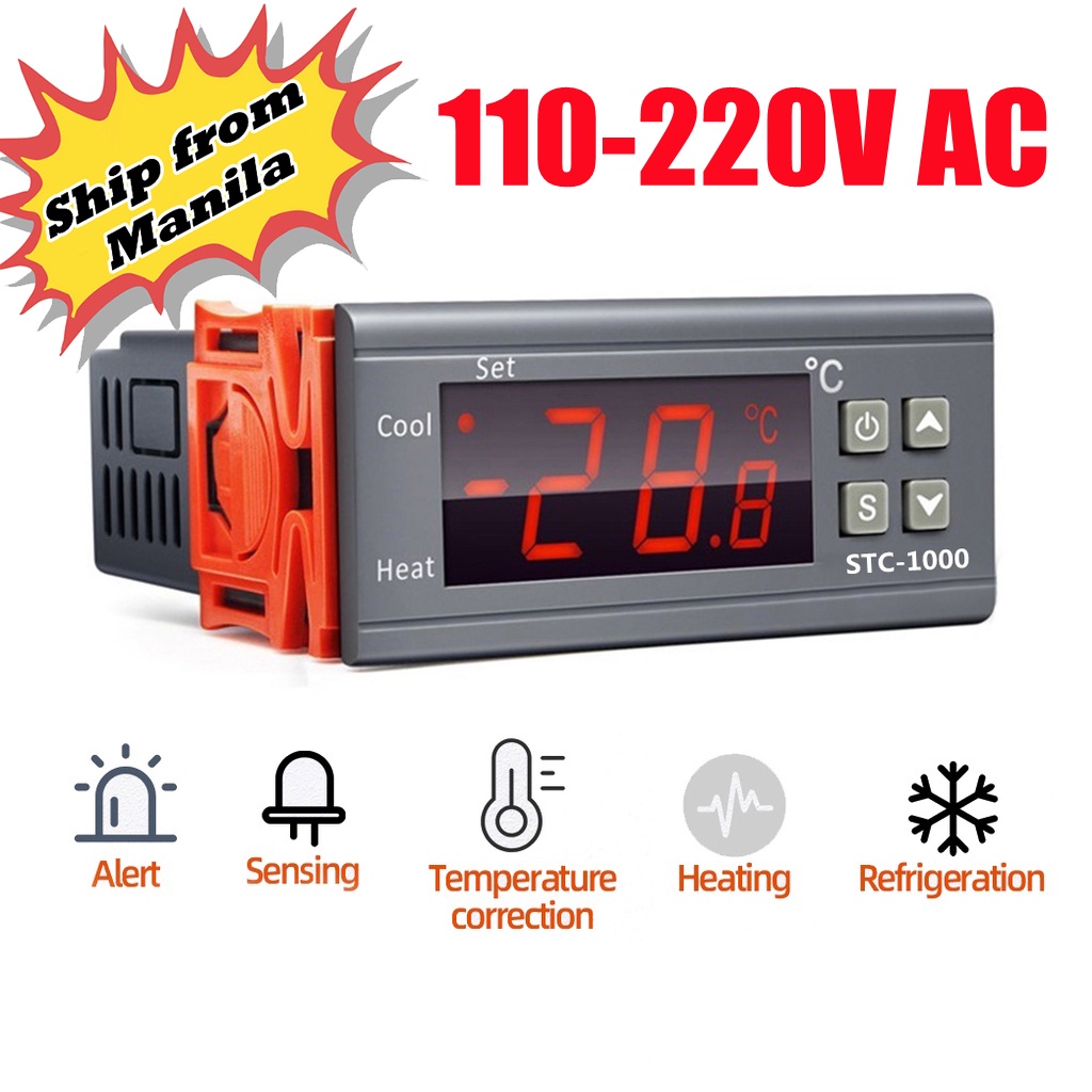 AC 110-220V Digital STC-1000 Temperature Controller Thermostat Sensor | Shopee Malaysia
