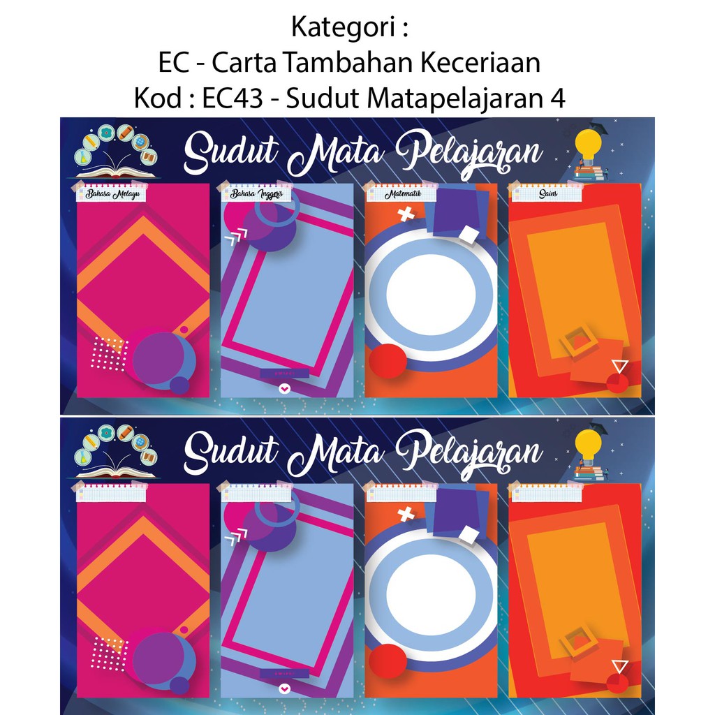 🏃1 DAYSHIP🏃 JIMAT! Poster Sudut Matapelajaran 2pcs/set (EC43) / Bahan ...