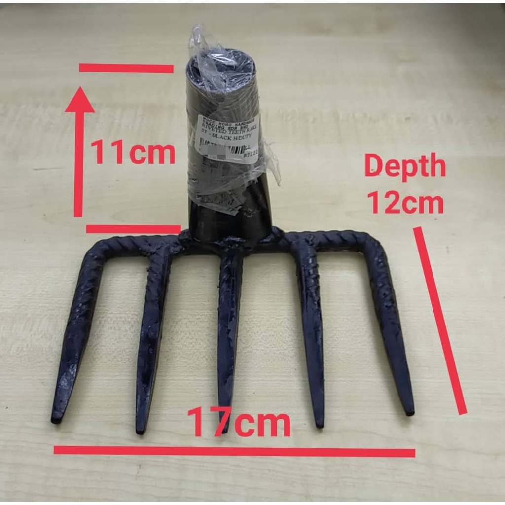 HEAVY DUTY Riverted Teeth Rake Gardening Tools Garden Grass Rake ...