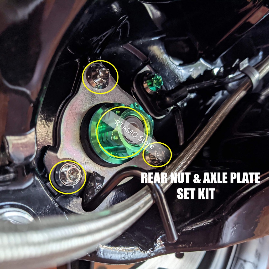 RTAMO Titanium Gr5 Nmax V1 V2 Aerox V1 V2 Rear Nut & Rear Axle Plate ...