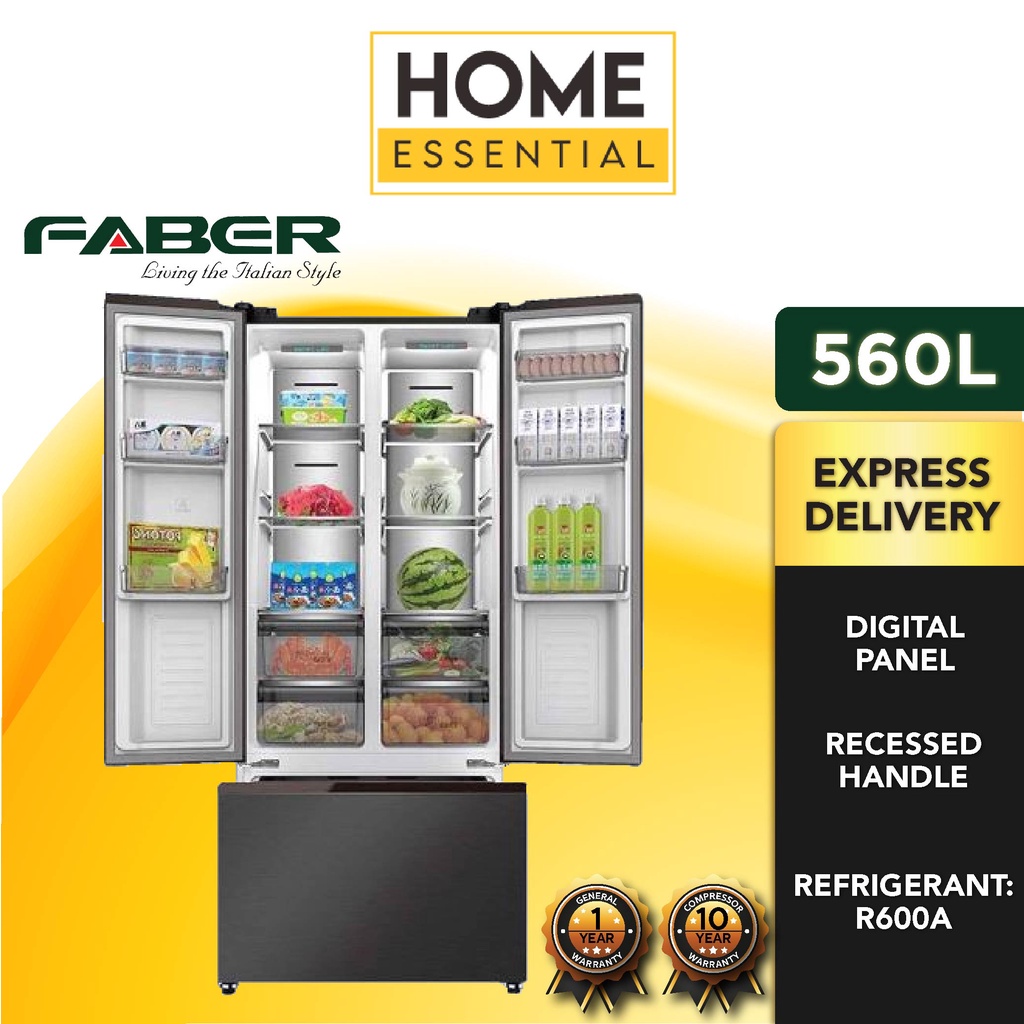 Faber 560L 3 Door Inverter Refrigerator | Dual Inverter | FRIGOR 3D ...