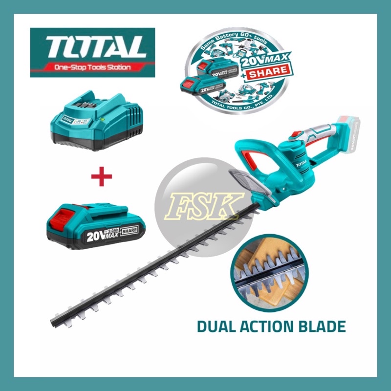 TOTAL Cordless Hedge Trimmer_20V THTLI20018 / Mesin memotong rumput/割草机 ...