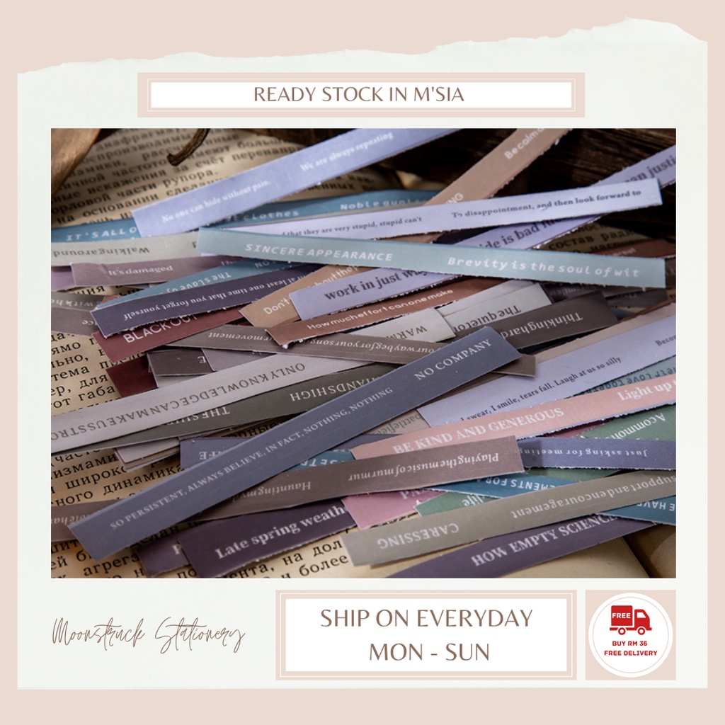 MOONSTRUCK 20pcs Sticker Deco Journal Diary Scrapbook English Word ...