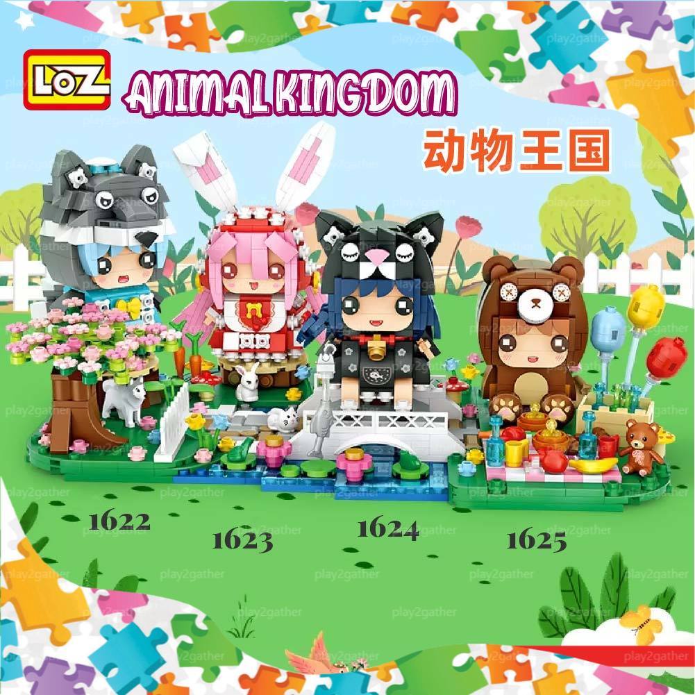 LOZ IDEAS 1662 / 1663 / 1664 / 1665 Mini Block Animal Kingdom Cartoon Character Building Brick ...