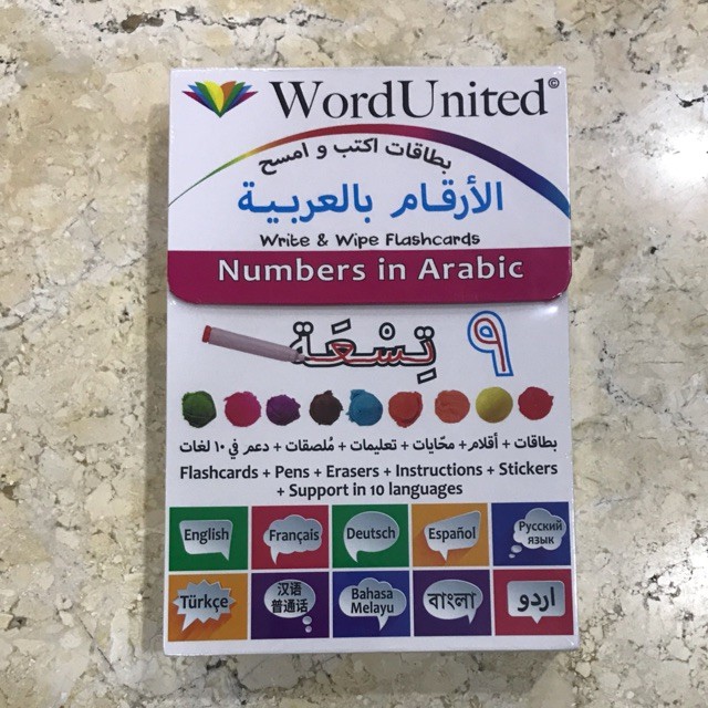 Numbers in Arabic Flashcards (Write & Wipe) | Shopee Malaysia