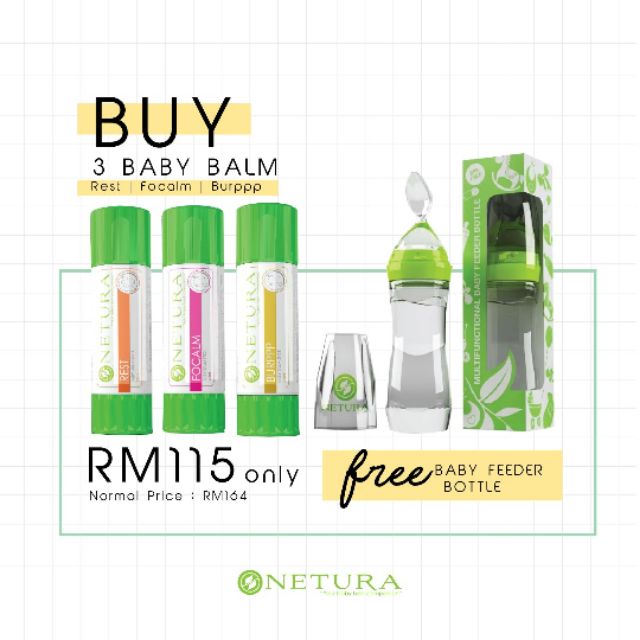 [💥Ramadhan Promo] NETURA BABY BALM SET 3 IN 1 (25gms/each) | Shopee ...