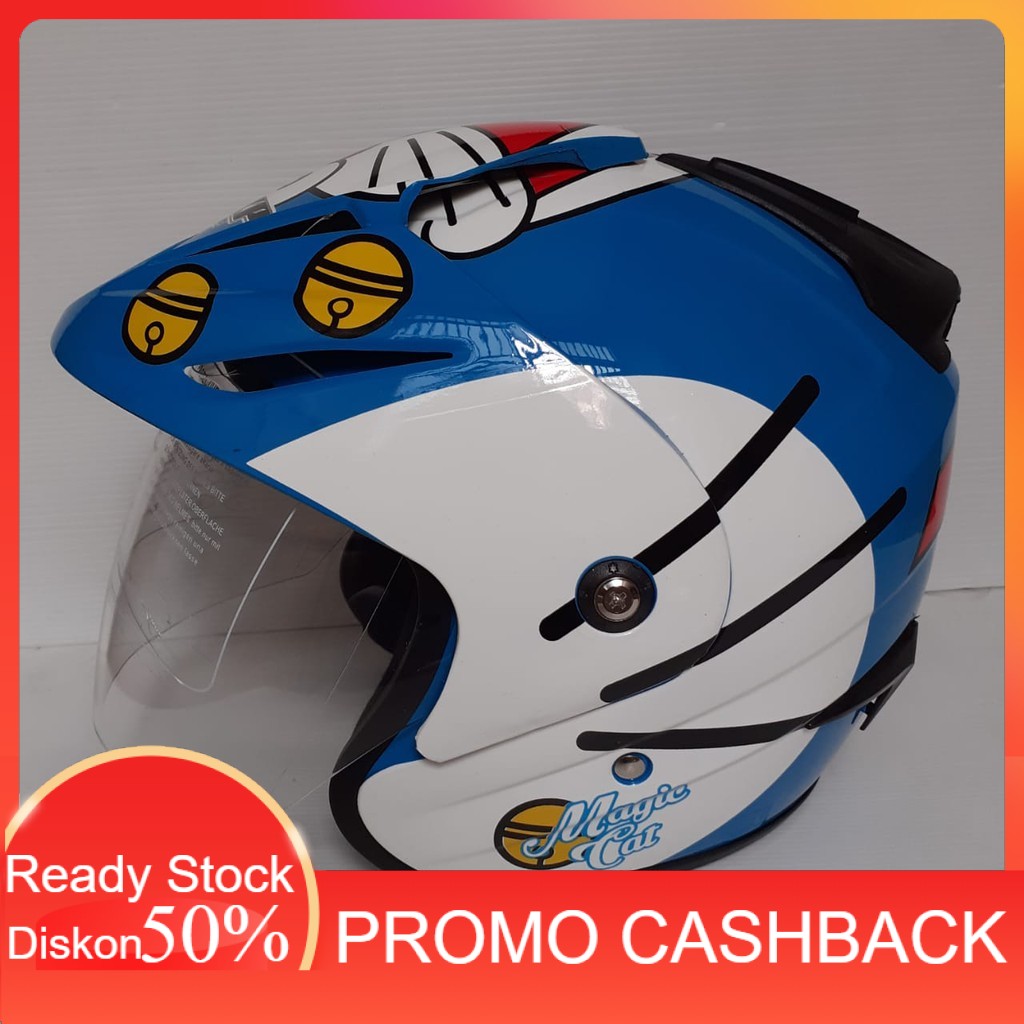 Doraemon Halfface BXP Inova Helmet Cute half face helmet | Shopee Malaysia