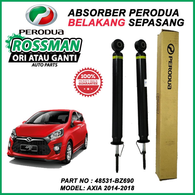 ORIGINAL PERODUA AXIA REAR ABSORBER (1SET 2@pcs) L/R 2014-2018 ( 48531 ...