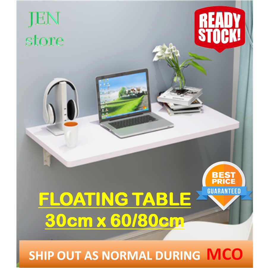 Wall mounted foldable table with bracket meja lipat pada dinding Ready ...