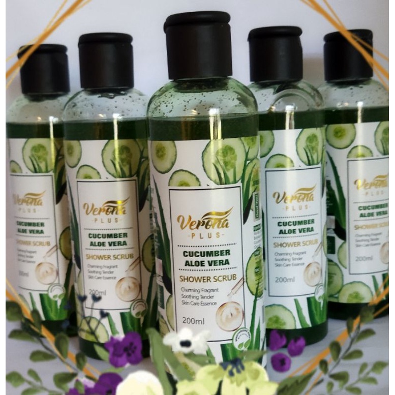 SHOWER SCRUB CUCUMBER ALOE VERA - VERONA 200L | Shopee Malaysia