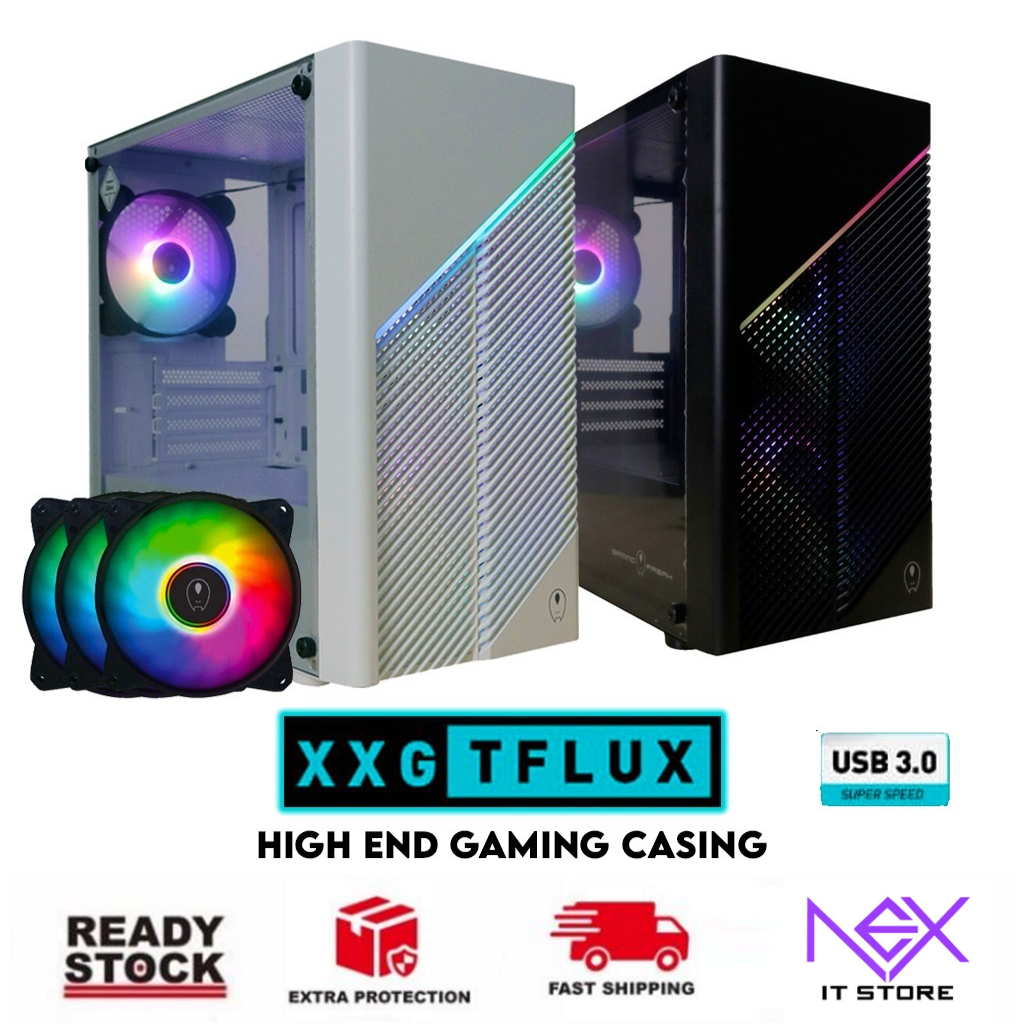 GAMING FREAK XXG TFlux CASING BLACK/WHITE | Shopee Malaysia