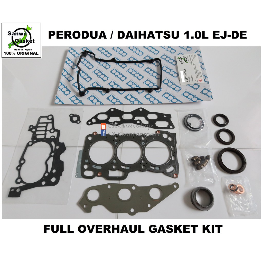 SANWA Japan Full Overhaul Gasket Kit OEM P/N 04111-97206 for Perodua ...