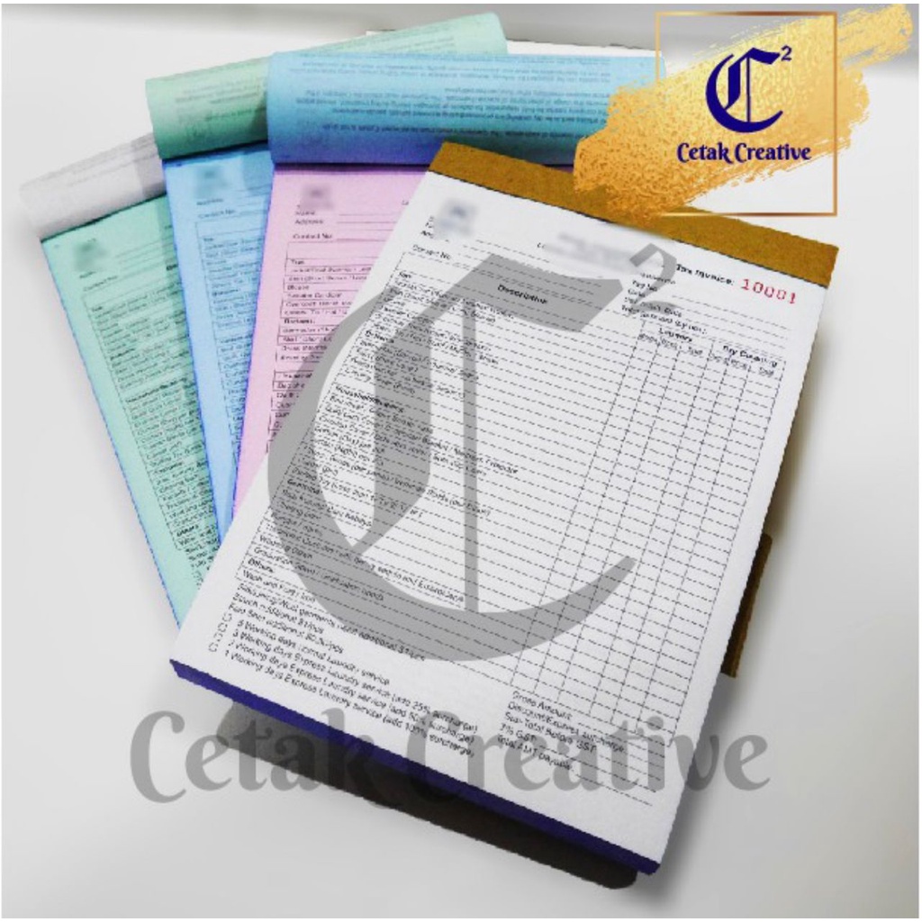 BUKU RESIT CUSTOM A4 SIZE 10 BUKU X (2 Salinan x 50 Helai) / BILL BOOK ...