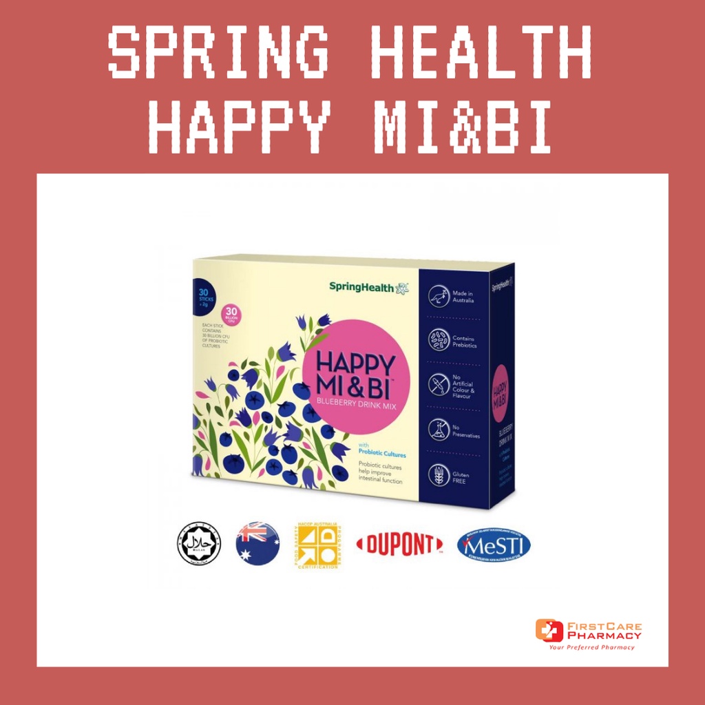 SPRING HEALTH HAPPY MI & BI BLUEBERRY DRINK MIX (30 STICKS) | Shopee ...