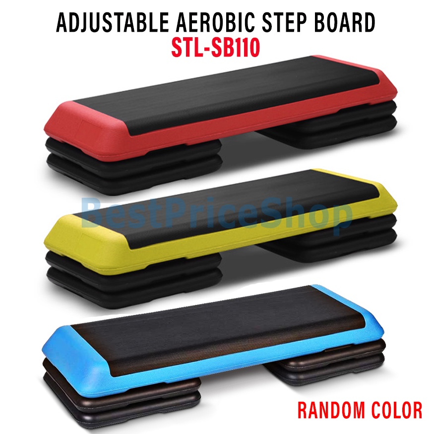 BPS Heavy Duty 43” 110cm Adjustable Aerobic Step Board Wide Stepper ...