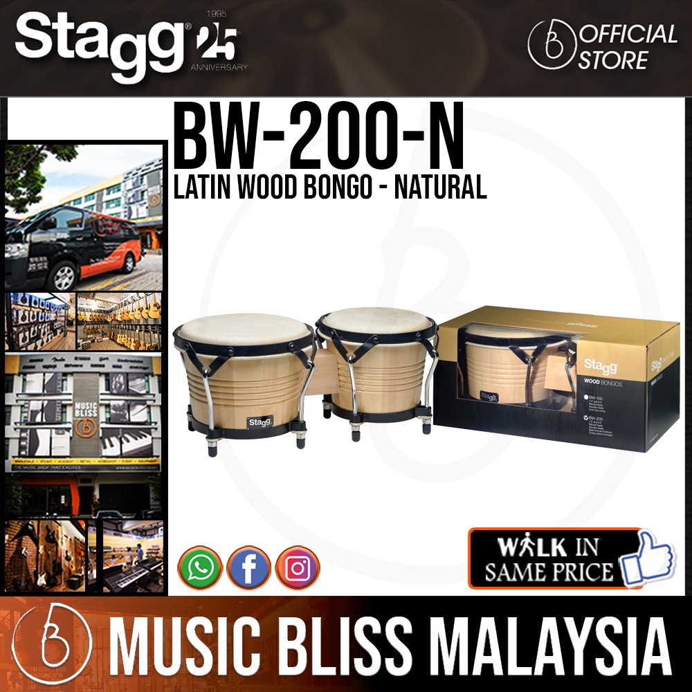 Stagg Latin Wood Bongo - Natural (BW-200-N) | Shopee Malaysia
