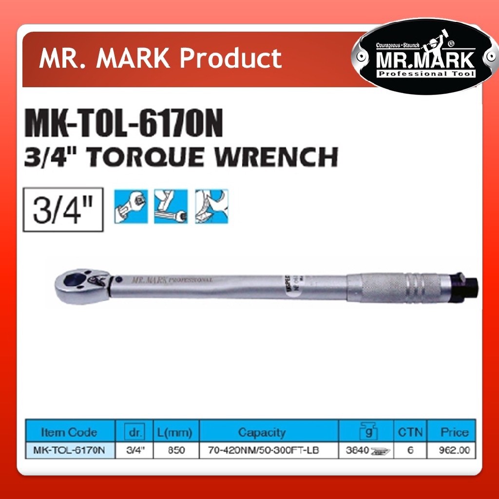 MK-TOL-6170N MR MARK 3/4" TORQUE WRENCH | Shopee Malaysia