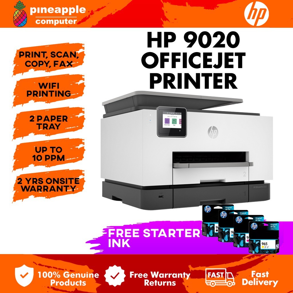 HP Officejet Pro 9020 All-In-One Wireless Fax Printer - Print/Scan/Copy ...
