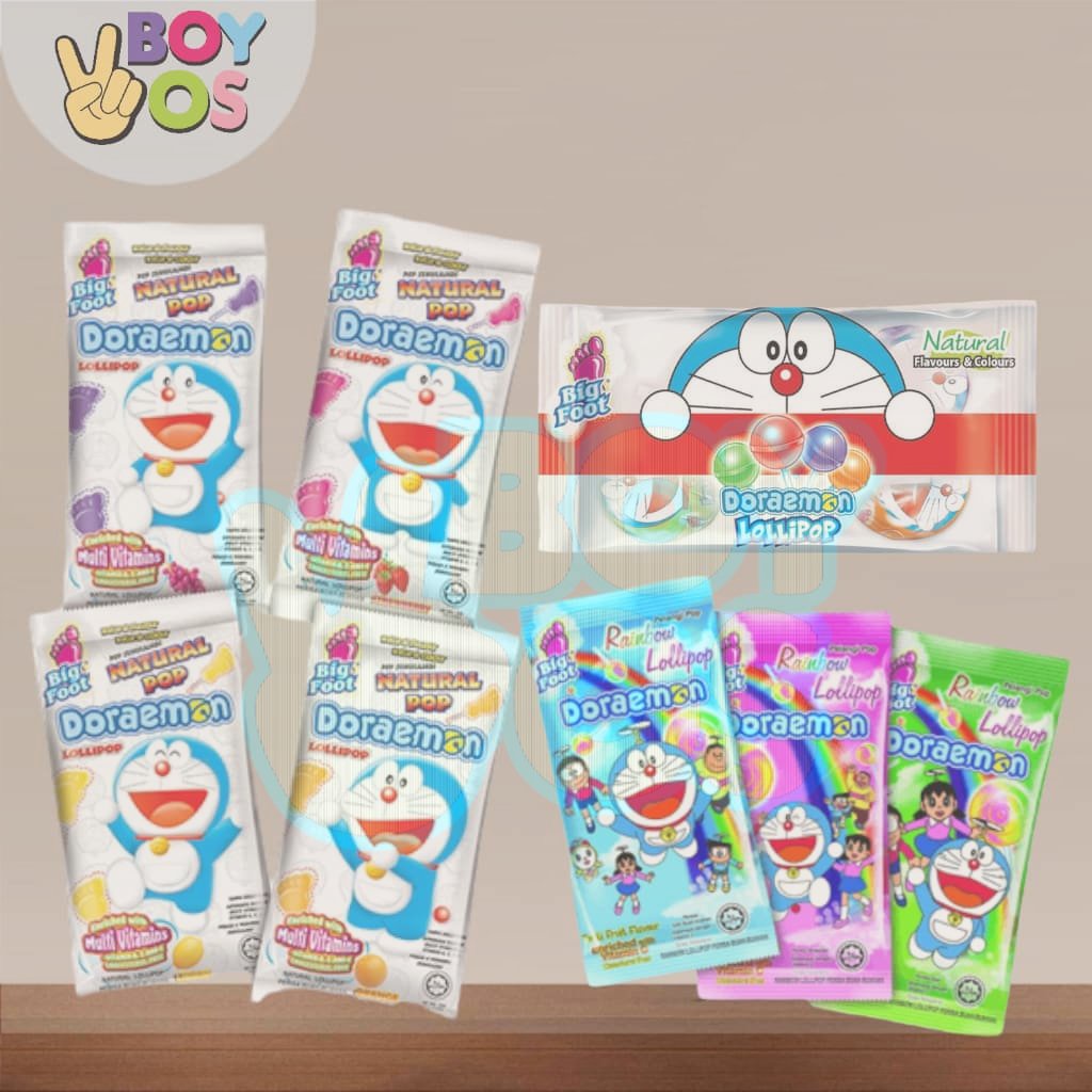Big Foot Doraemon Rainbow Lollipop 10g /Natural Pop With Multi Vitamins ...