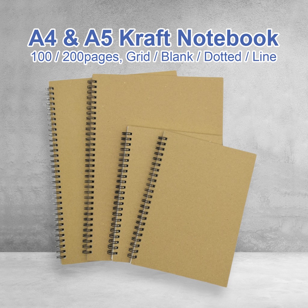 100pages 200pages Craft Notebook A4 A5 Spiral Wire O Planner Journal ...