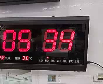 Large Modern LED Digital Wall Clock Digital LED Clock Date Temperature ...