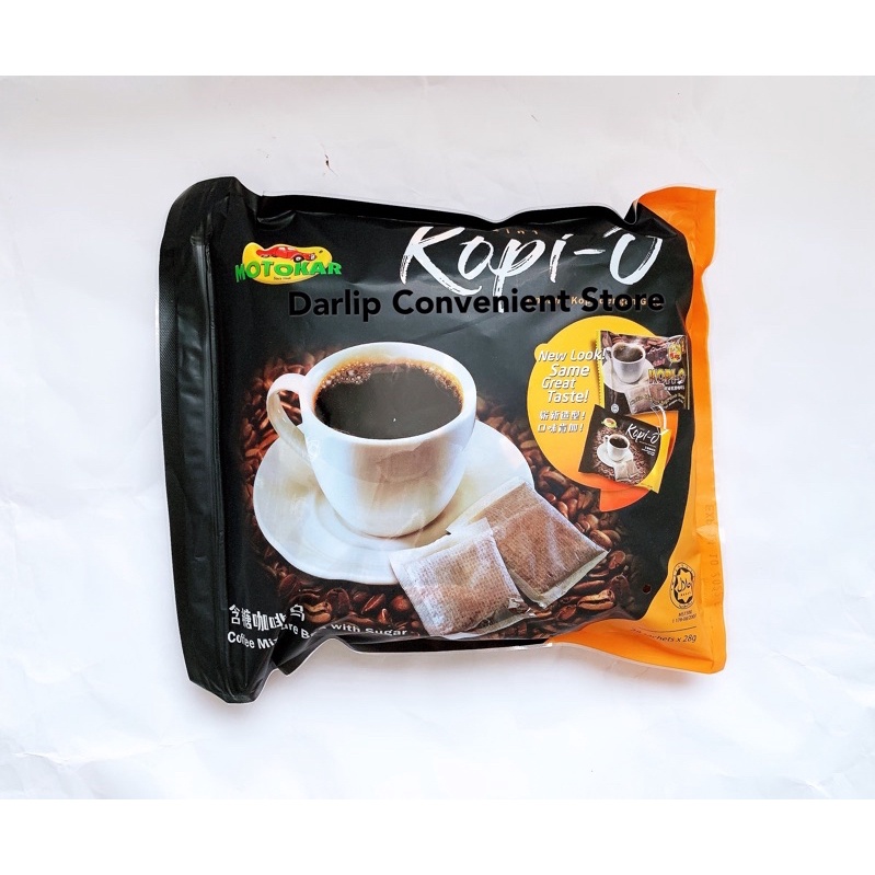 Lico Kopi O coffee mixture bags with sugar 车标 2合1槟城咖啡乌含糖 Uncang Kopi ...