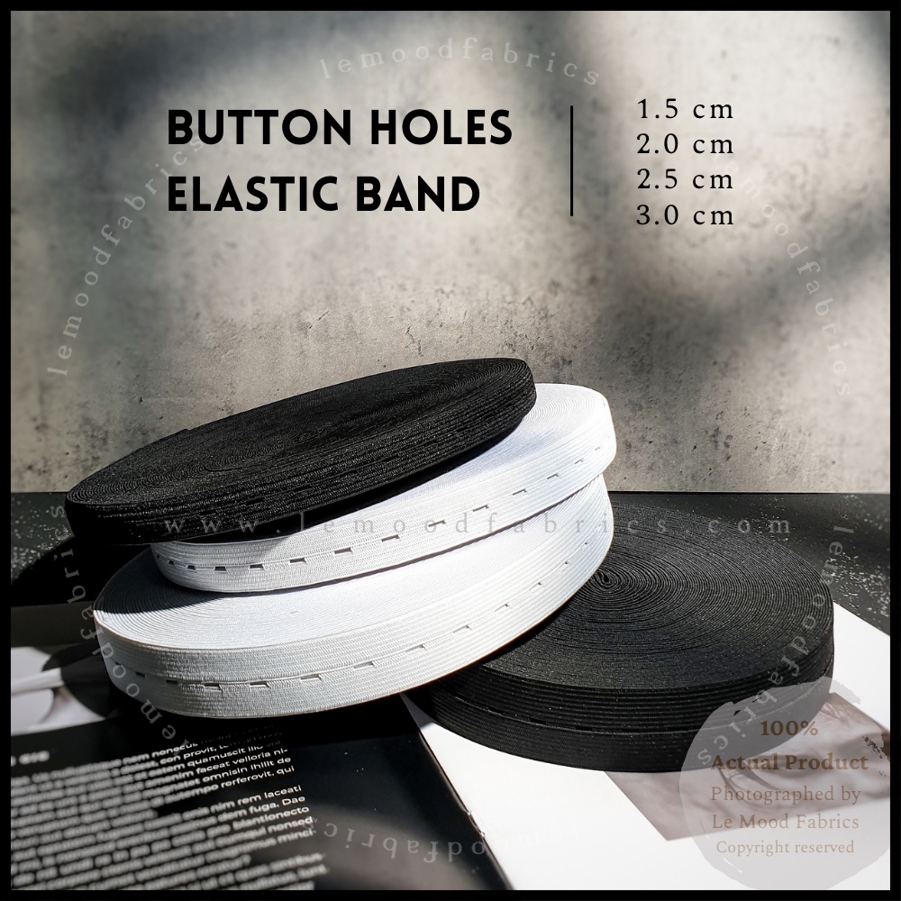 Le Mood Button Hole Elastic Band Tali Getah Berlubang Butang Adjustable ...