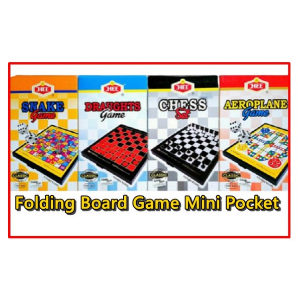 🔥READY STOCK🔥 Chess/Draught/Snake/Aeroplane Folding Board Game Mini ...
