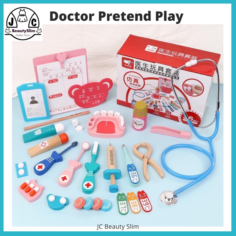 Wooden Doctor Toy Set/ Wooden Medical Tools Set / Doctor Costume ...