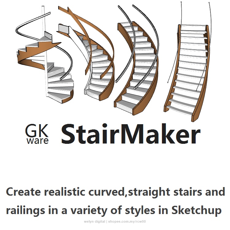 SketchUp | Plugins | Tutorial 2025 Stair Maker - Create realistic curved, straight stairs and ...