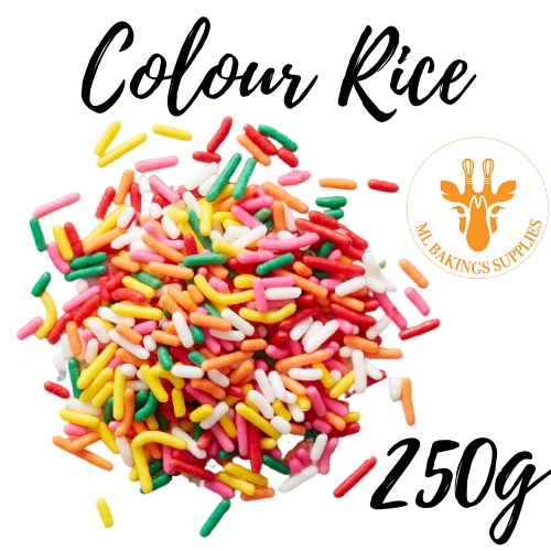 [READY STOCK] COLOUR RICE SPRINKLES/TOPPING 250g/500g/1kg 巧克力彩虹米 ...