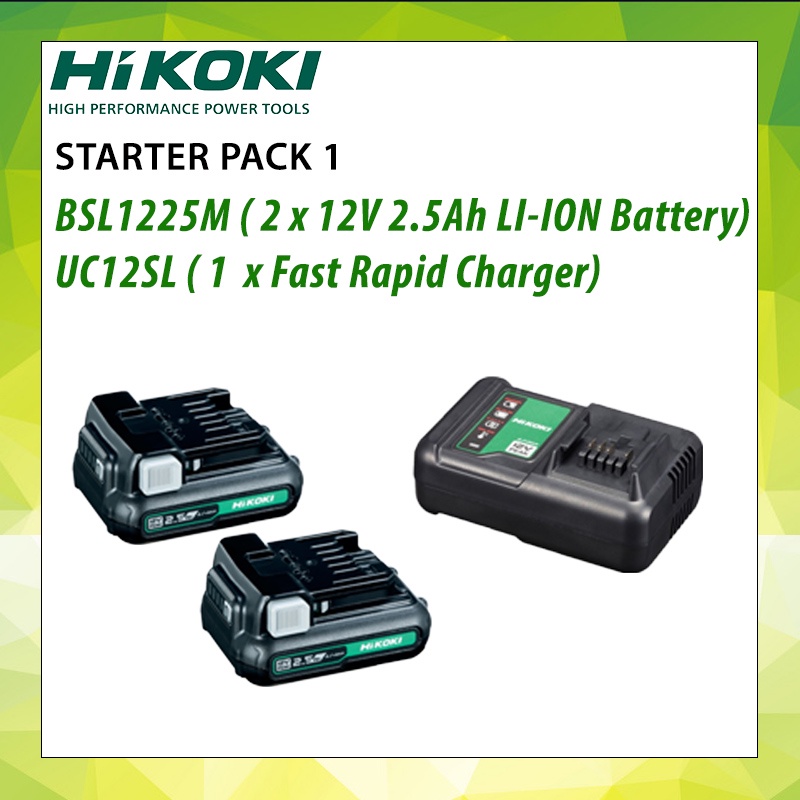 HIKOKI 12V STARTER PACK 1 2.5AH BATTERY (BSL1225M + UC12SL) | Shopee ...