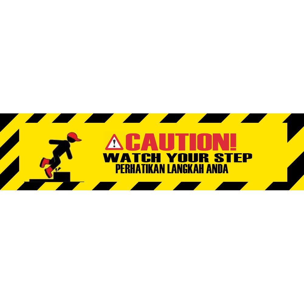 MIND YOUR STEP FLOOR SIGN STICKER 35.28CM X 8.93CM | Shopee Malaysia
