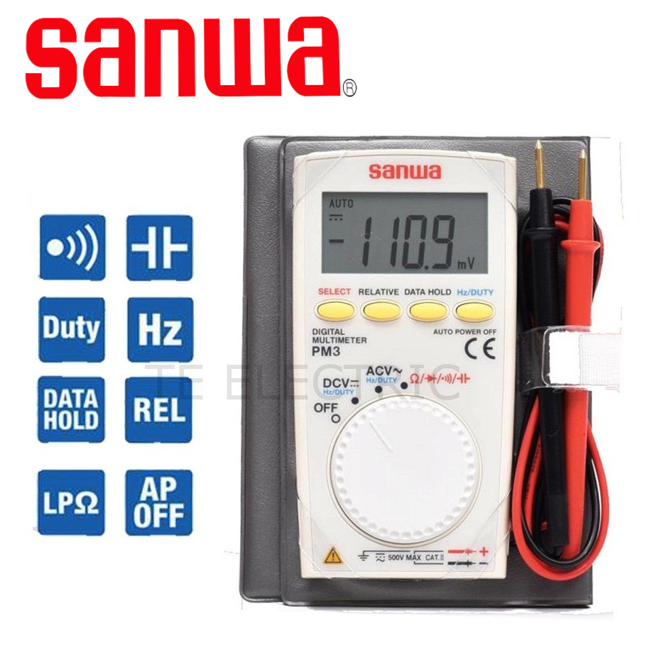 (JAPAN) SANWA PM3 DIGITAL MULTITESTER POCKET TYPE MINI METER | Shopee ...