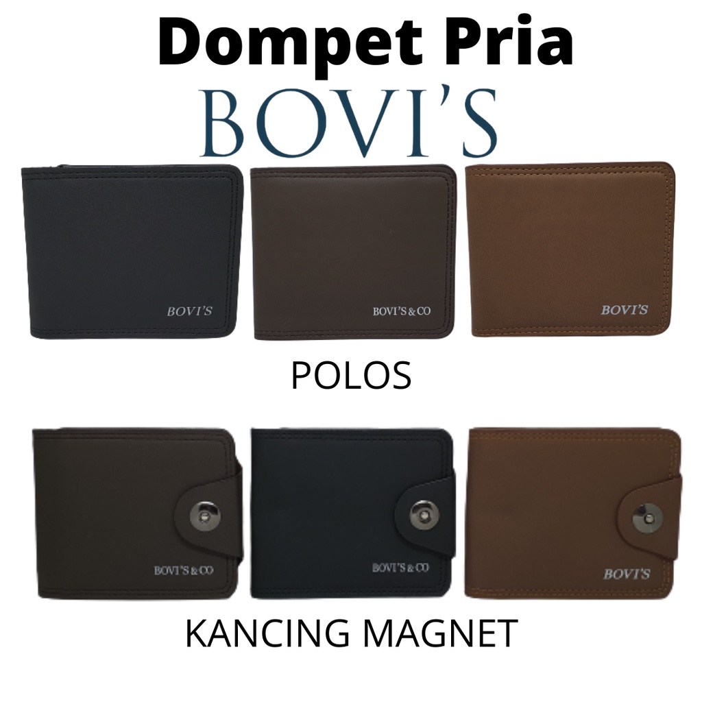 Bovis Adult Men's Wallets Plain and Buttons Original Ori Genuine Import ...
