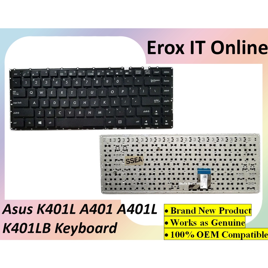ASUS K401L A401 A401L K401 K401LB MP-13K83US-9206 Laptop Keyboard ...