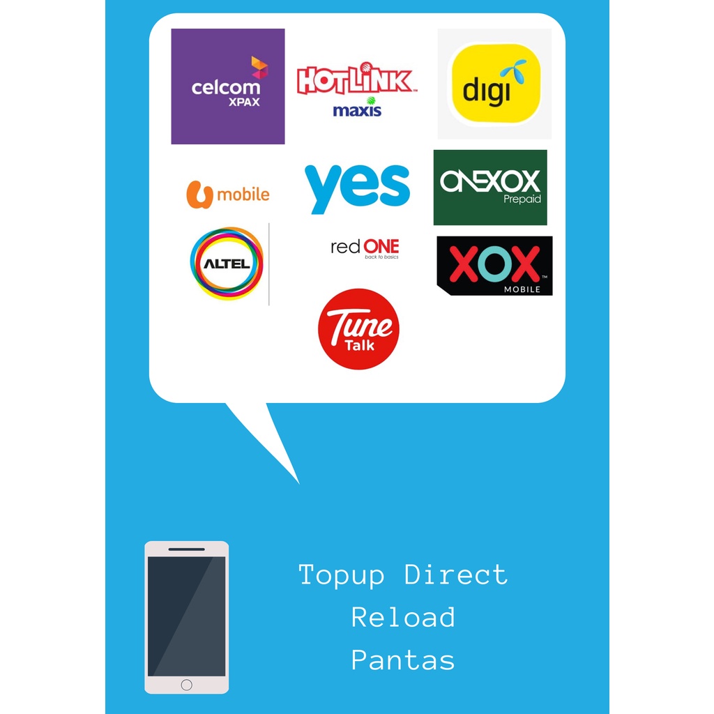 (PIN) Topup Direct Reload Murah Pantas Telco Celcom Maxis Digi Umobile Tunetalk XOX Yes | Shopee ...