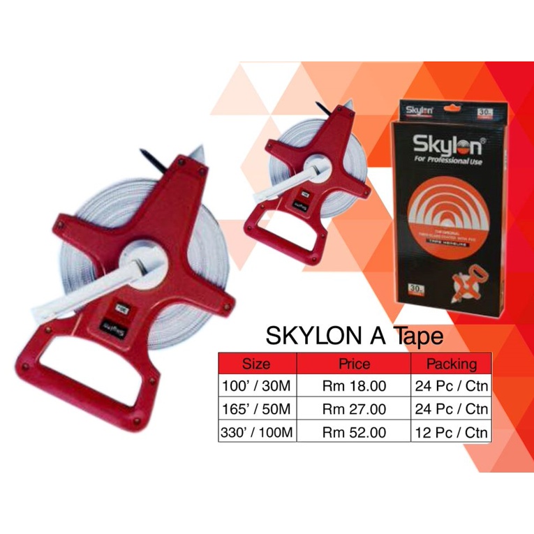 SKYLON A TYPE MEASURING NYLON TAPE HIGH QUALITY , SIZE : 30MTR / 50MTR ...