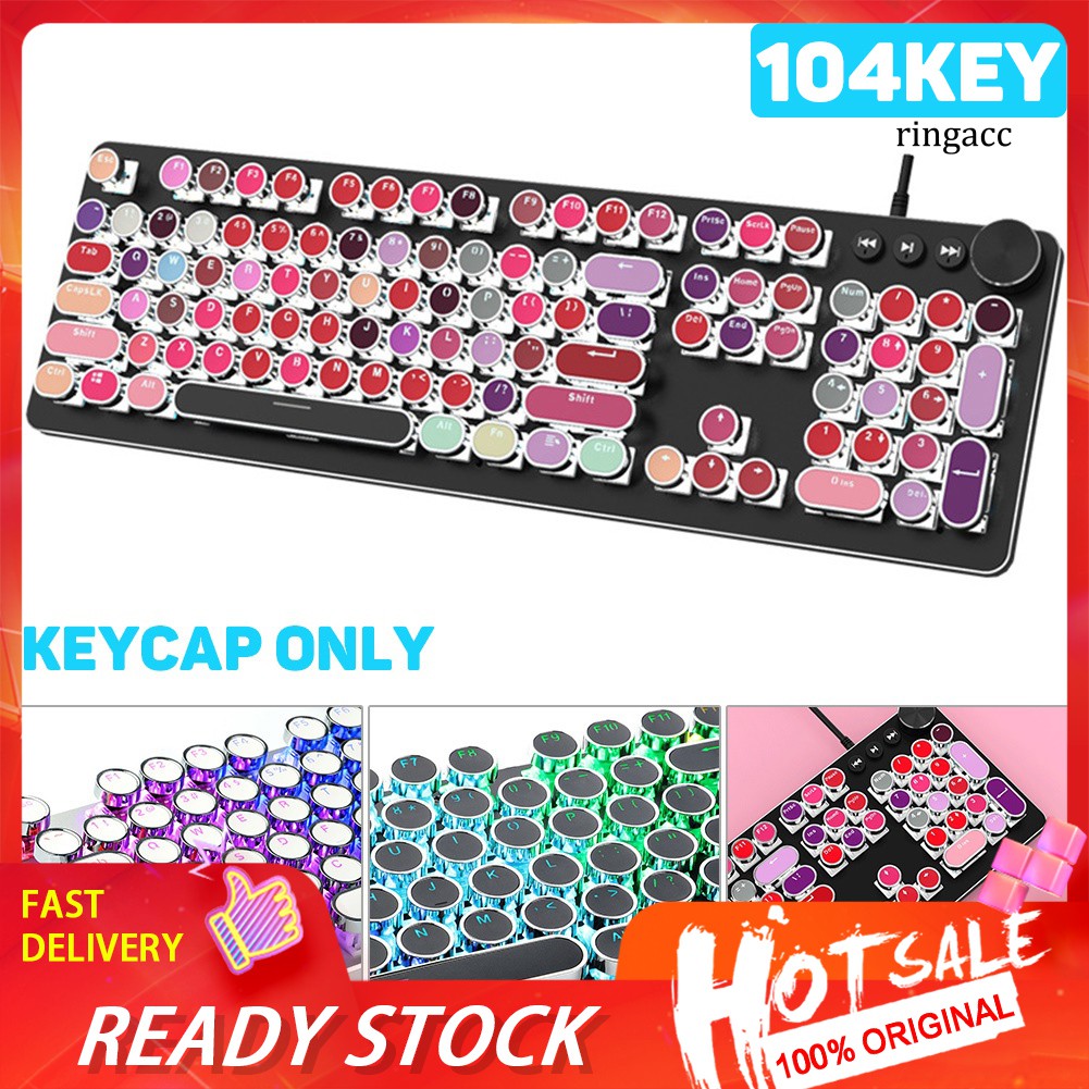 【RC】104Pcs/Set PBT Universal Round Key Cap Keycaps for Cherry MX ...