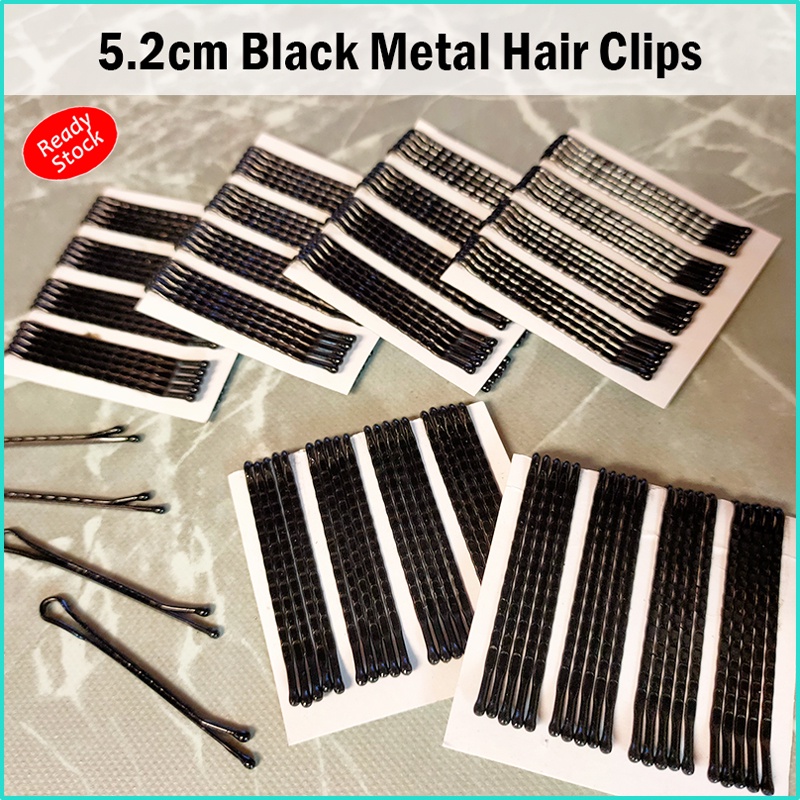 [Malaysia Stock] 20pcs 5.2cm Black Metal Hair Clips & Hair Pins / Pin ...