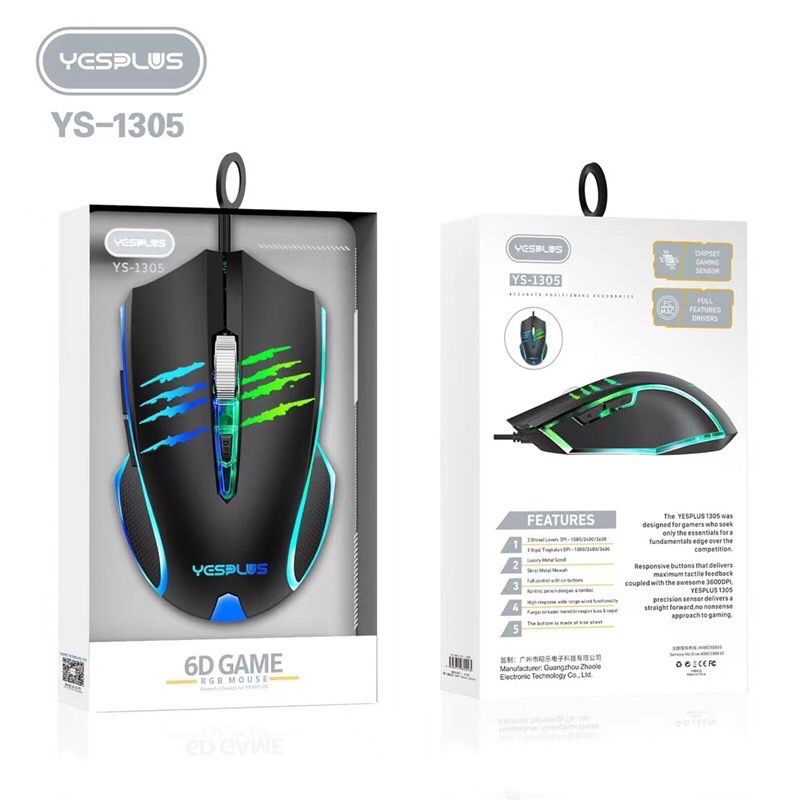 Yesplus 6D Gaming RGB Wired Mouse YS-1305 | Shopee Malaysia