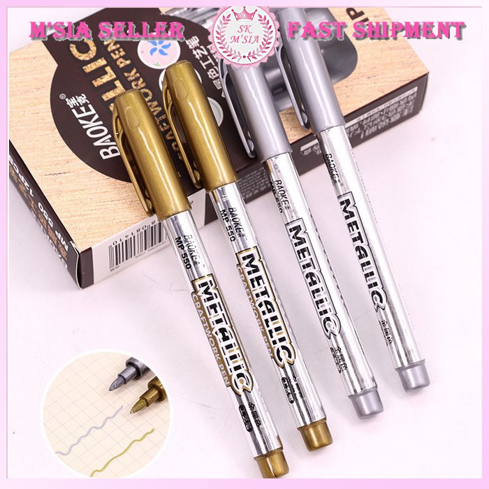 SKM Metallic Pen Gold Silver Green Blue Red Purple For Art and Craft ...