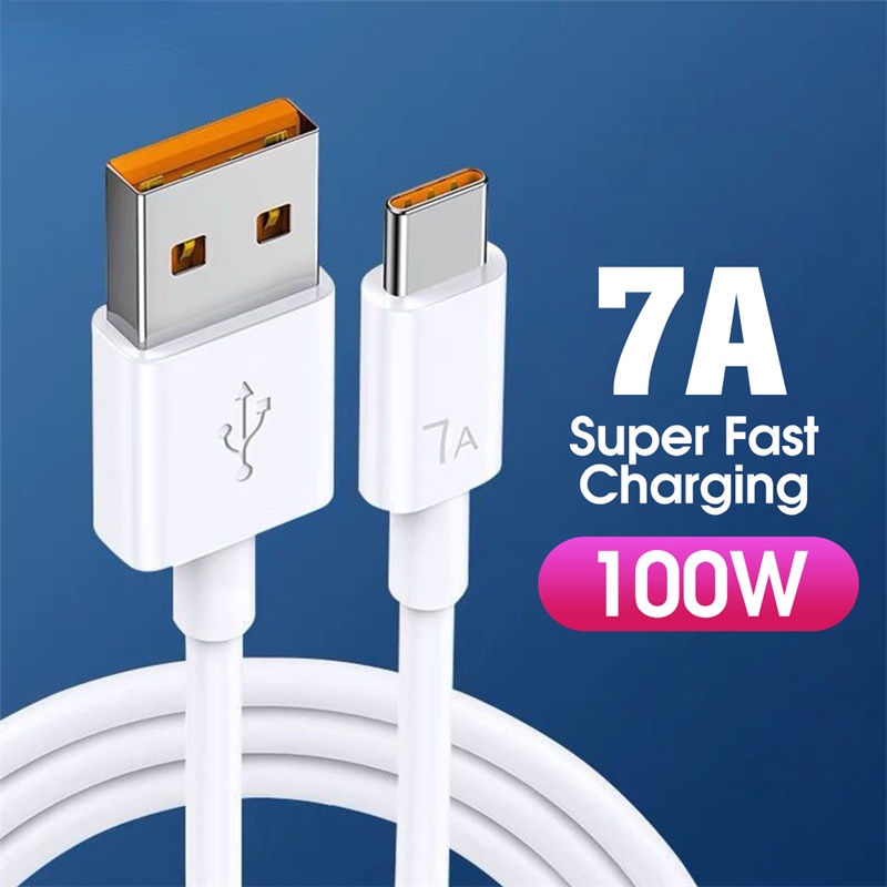 7A 100W Type C Super Fast Charge Cable USB Fast Charing Data Cord Type ...