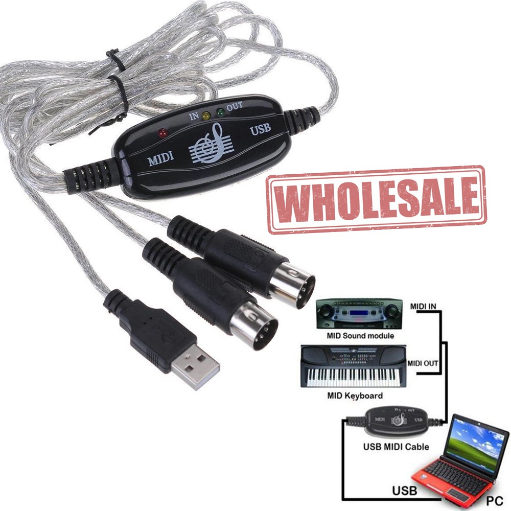USB MIDI Cable Converter TO PC Music Keyboard Adapter USB TO Keyboard ...