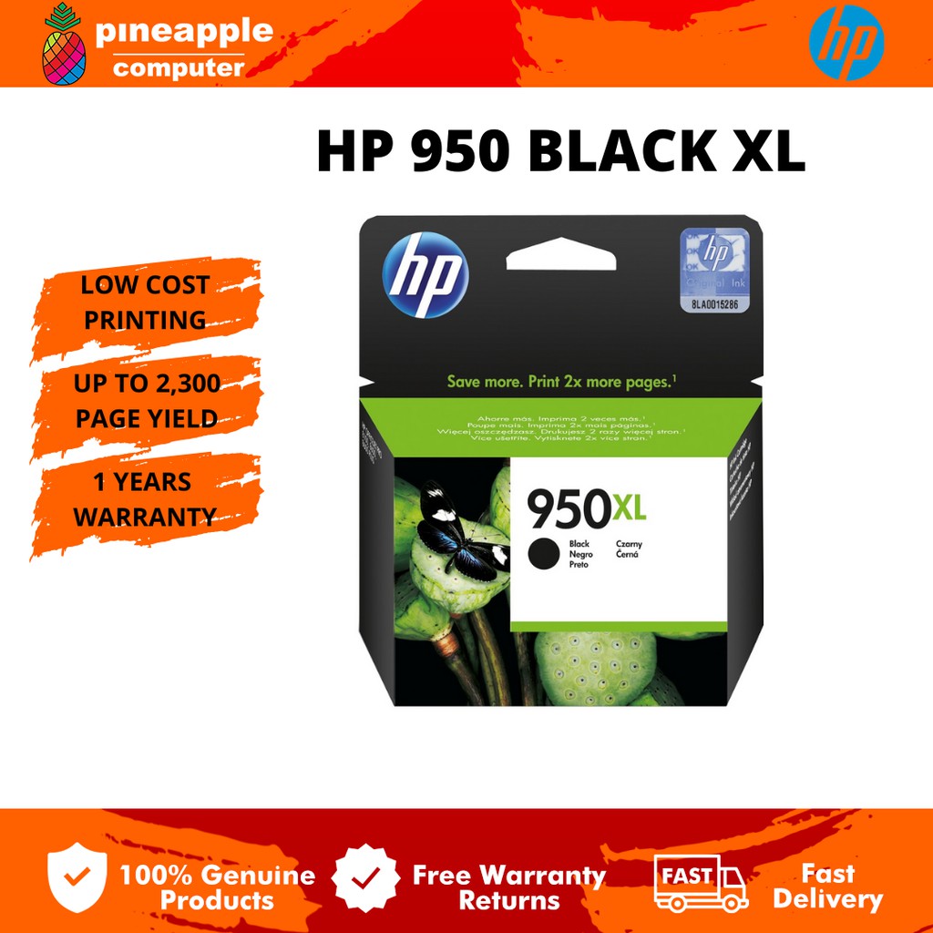 HP 950XL High Yield Black Original Ink Cartridge CN045AA For 276dw/8600 ...
