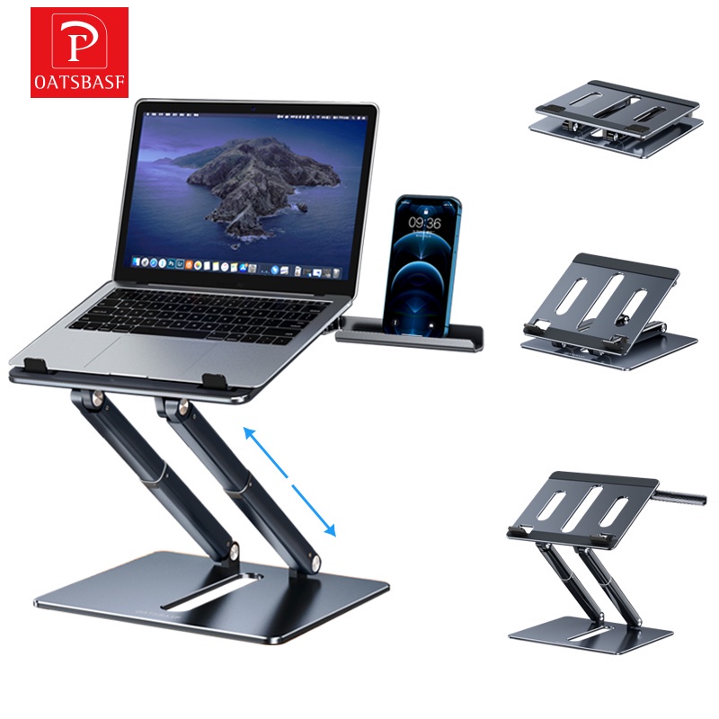 OATSBASF Z10 Portable Laptop Stand With Dual Screen Metal Foldable And ...