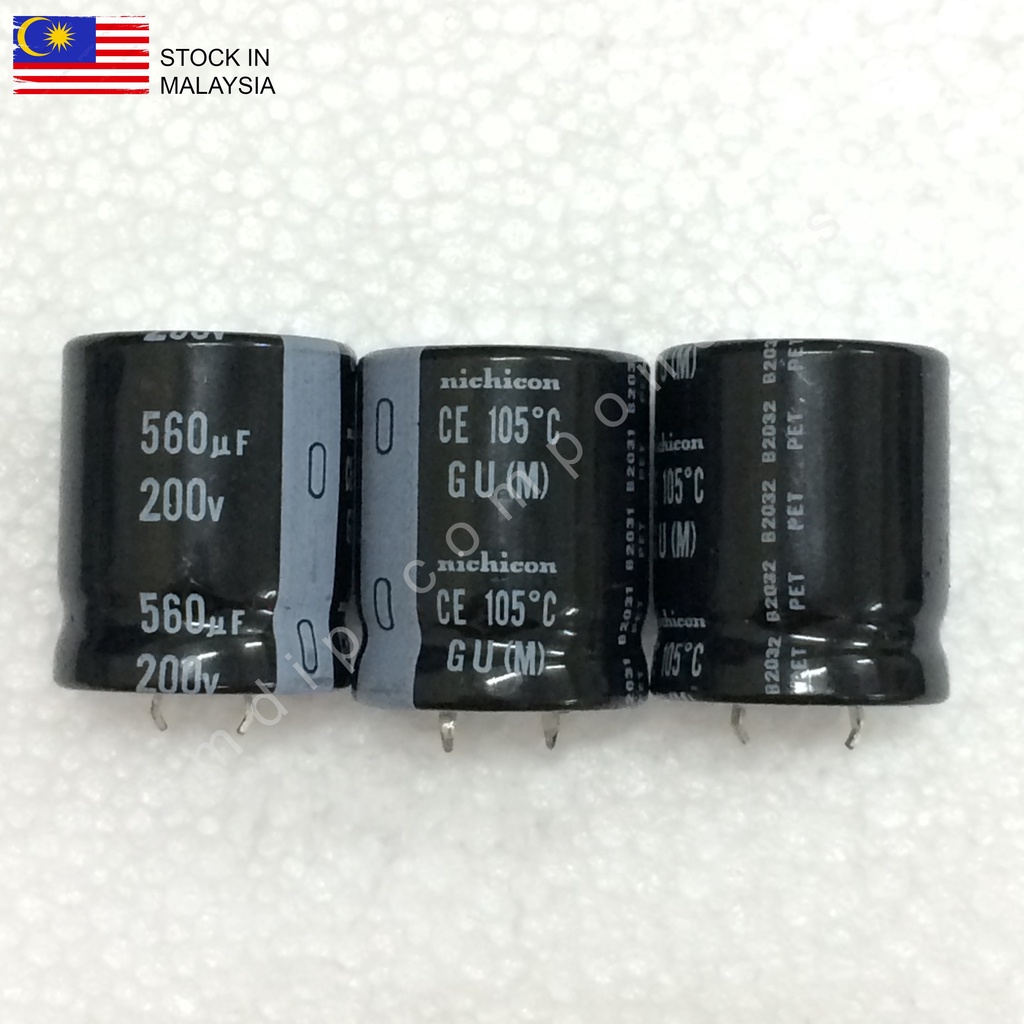 Japanese-Grade 560uF 200V 105°C, Radial Capacitor, 25mm x 30mm | Shopee ...