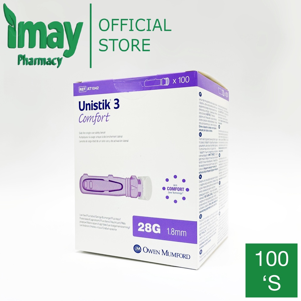 Unistik 3 Comfort 28G 1.8MM single use safety lancet - 100 units/box | Shopee Malaysia
