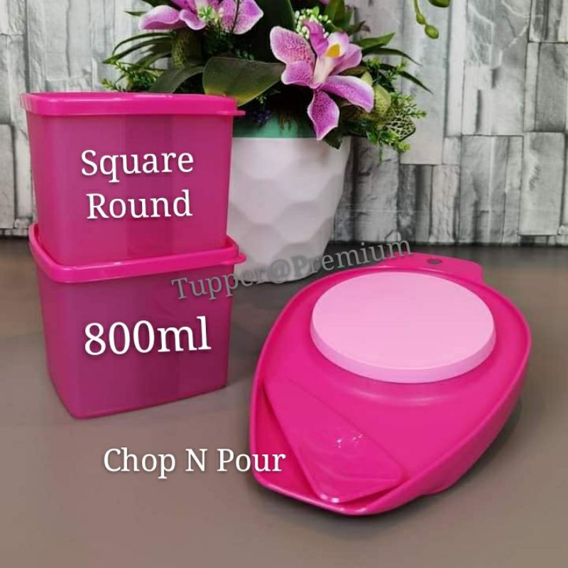 (READY STOCK)Tupperware chop n pour or square round 800ml | Shopee Malaysia