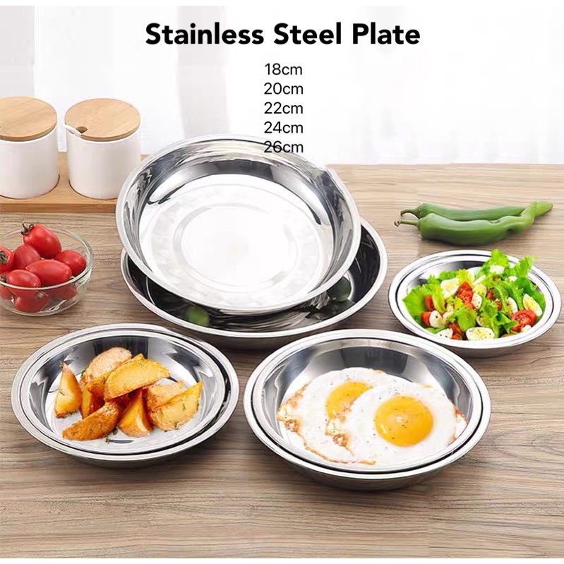 Stainless Steel Plate Kitchen Tool/Alatan-alatan Dapur Pinggan (18cm ...